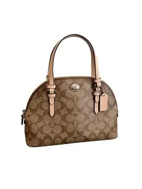 Coach | Bags | Coach Tan Brown Peyton Mini Signature Dome Purse | Poshmark